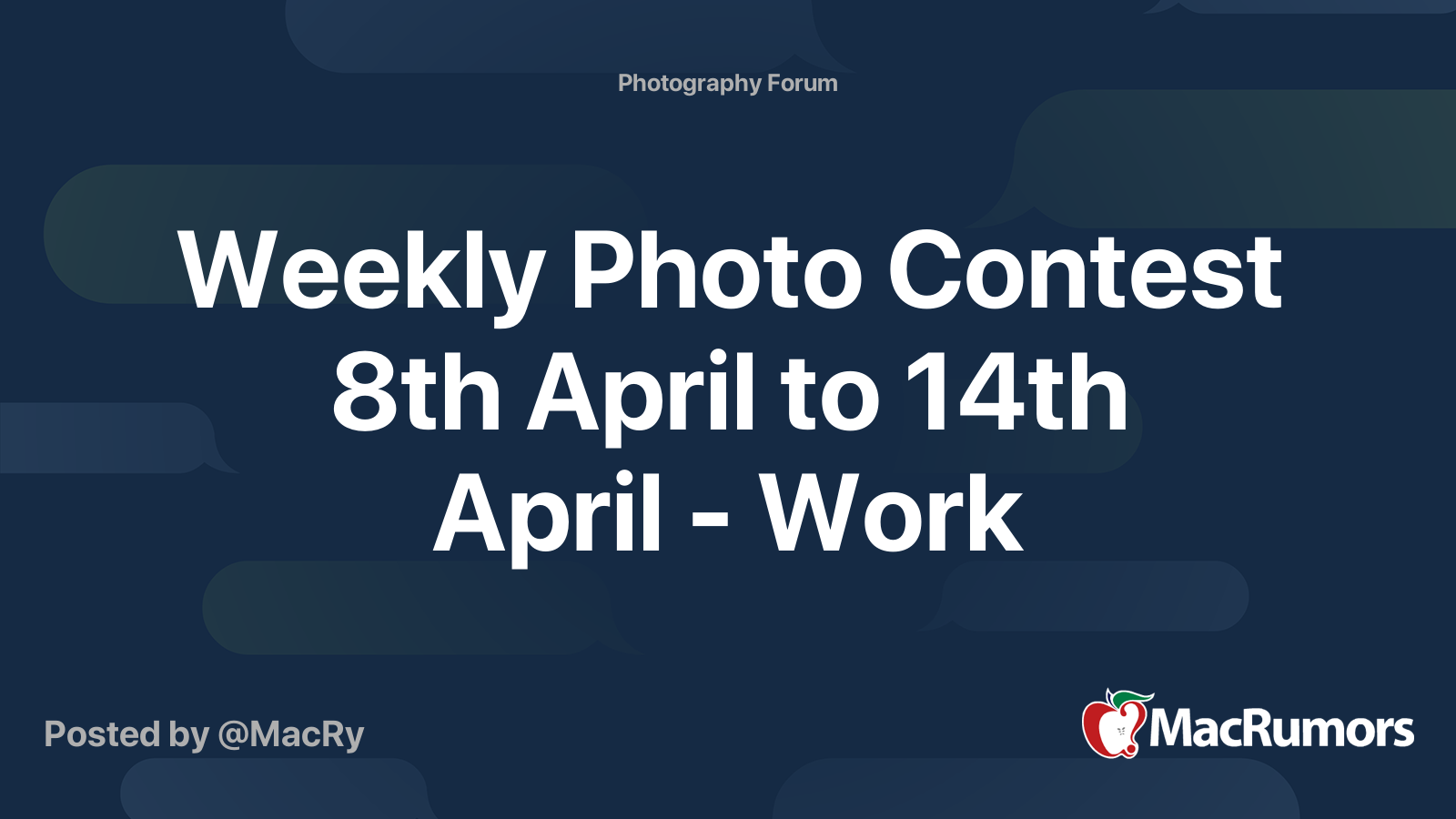 Weekly Photo Contest 8th April to 14th April - Work | MacRumors Forums