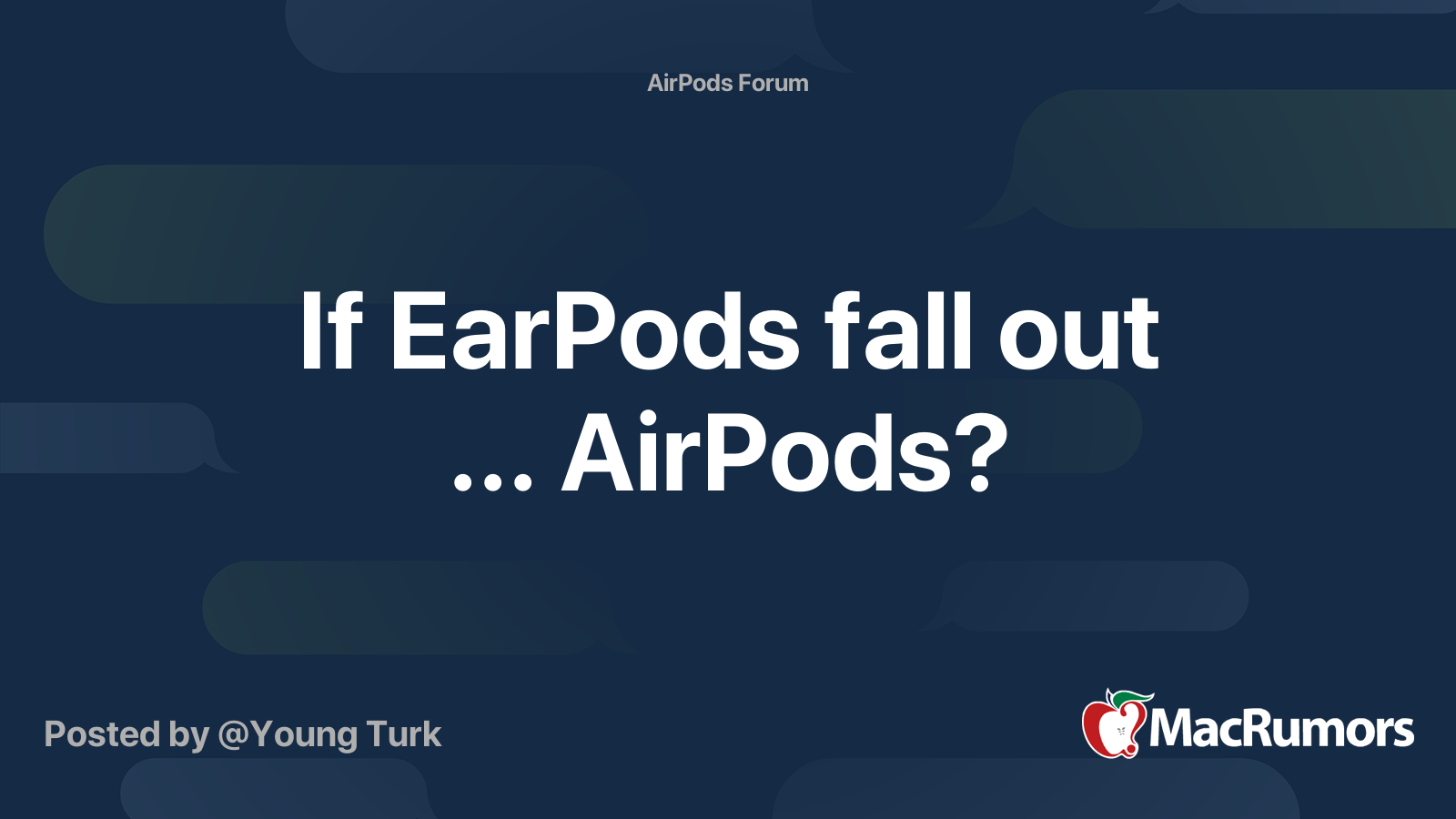 If EarPods fall out ... AirPods? | MacRumors Forums