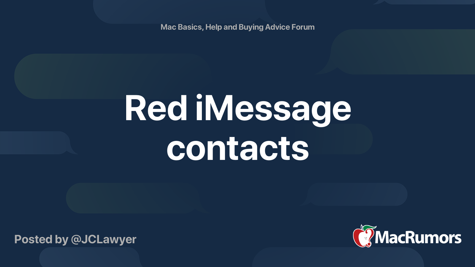 Red iMessage contacts | MacRumors Forums