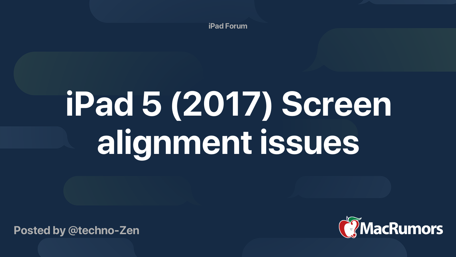 iPad 5 (2017) Screen alignment issues | MacRumors Forums