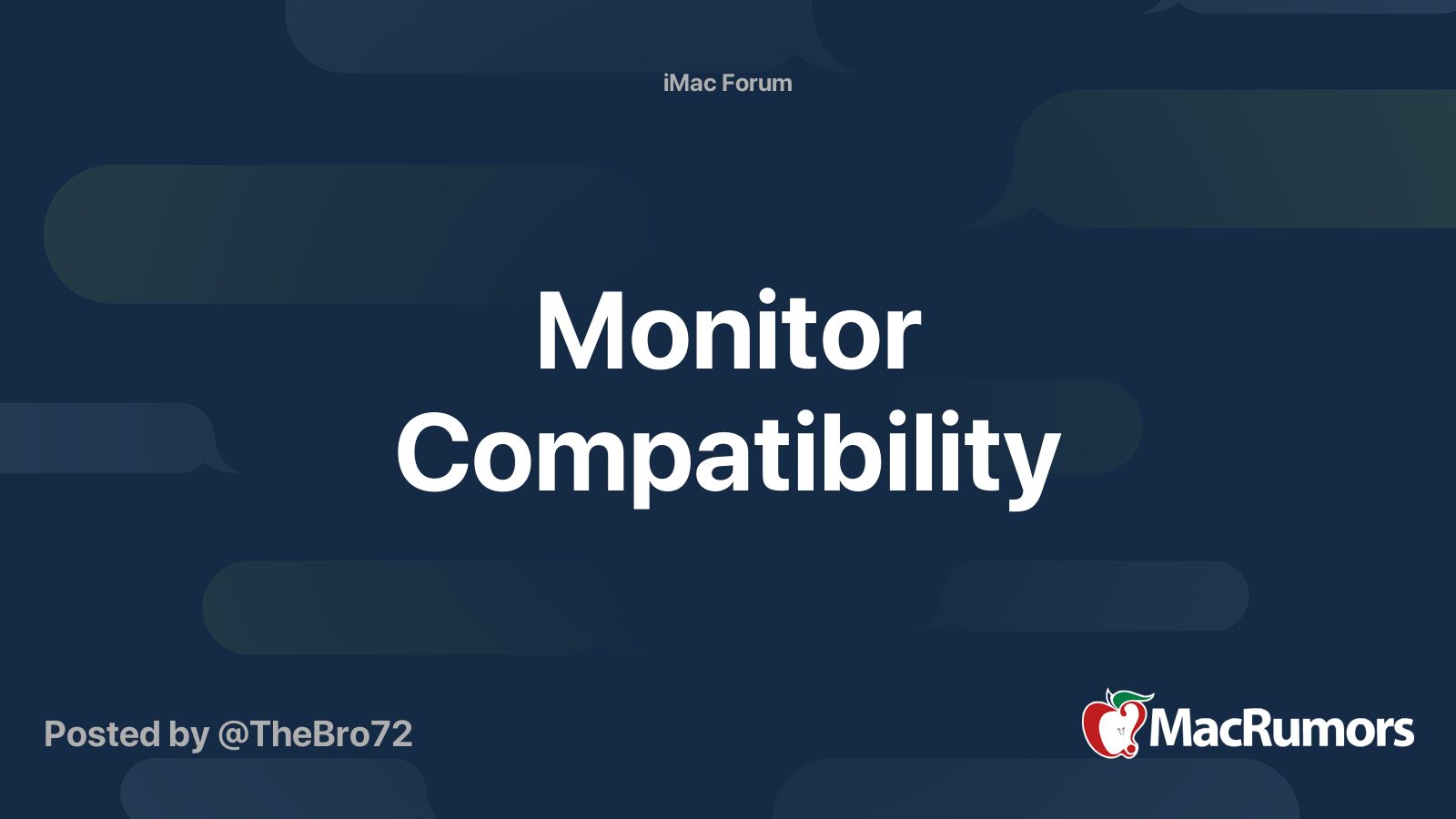 Monitor Compatibility | MacRumors Forums