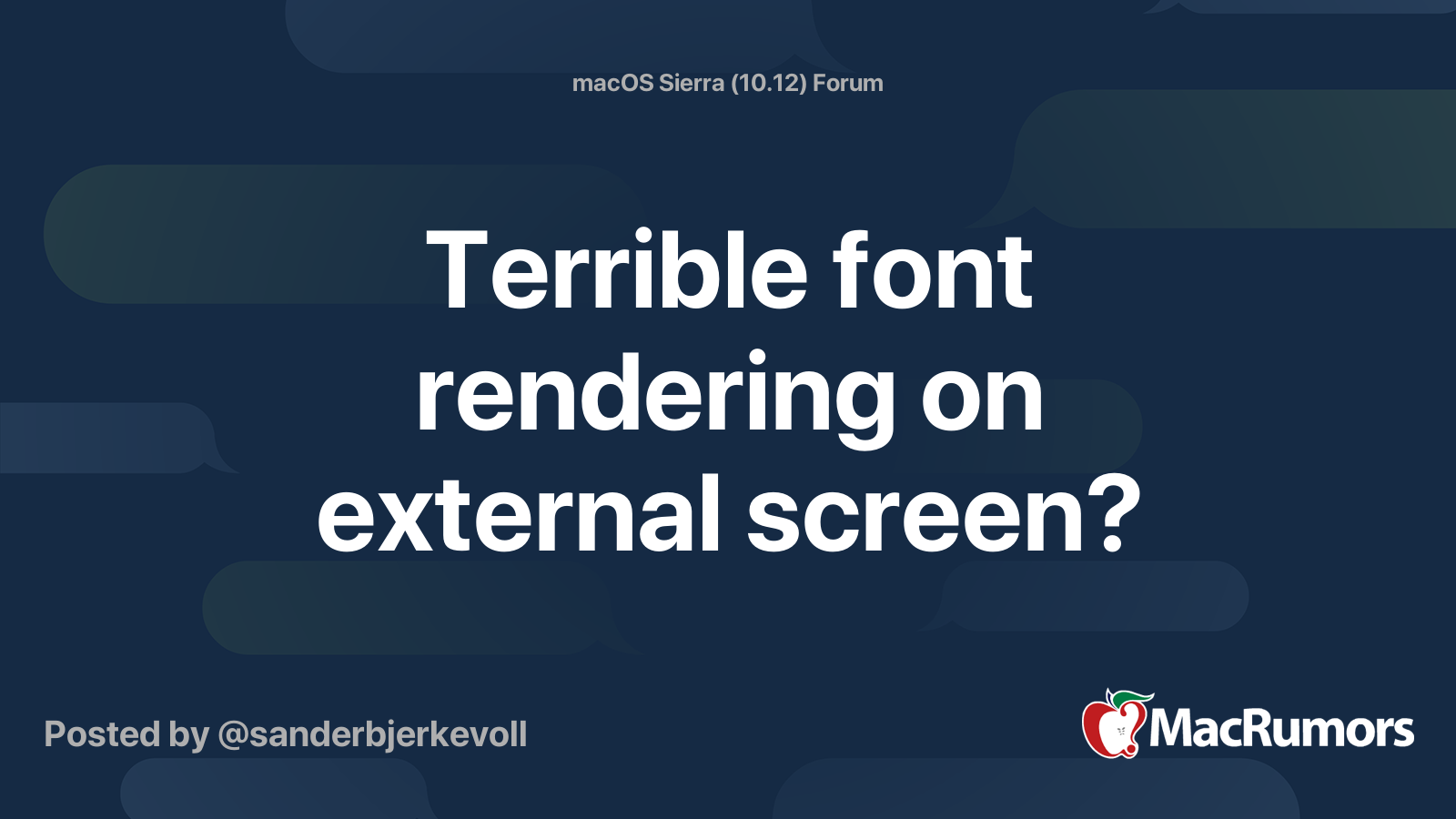 Terrible font rendering on external screen? | MacRumors Forums