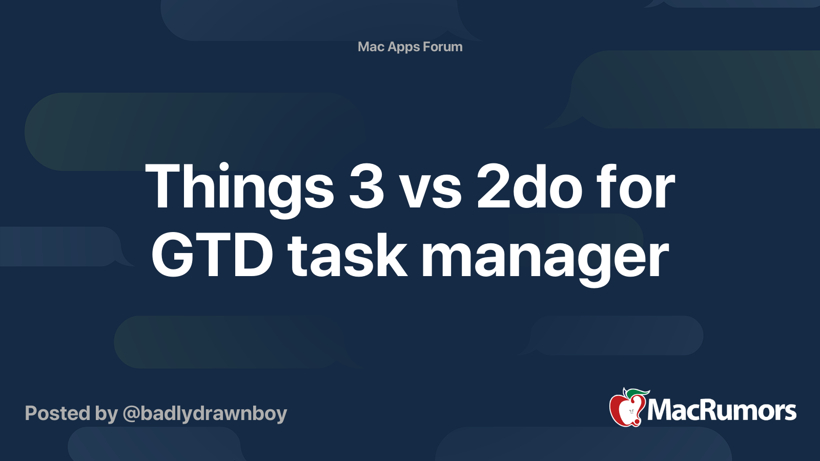 Things 3 vs 2do for GTD task manager | MacRumors Forums