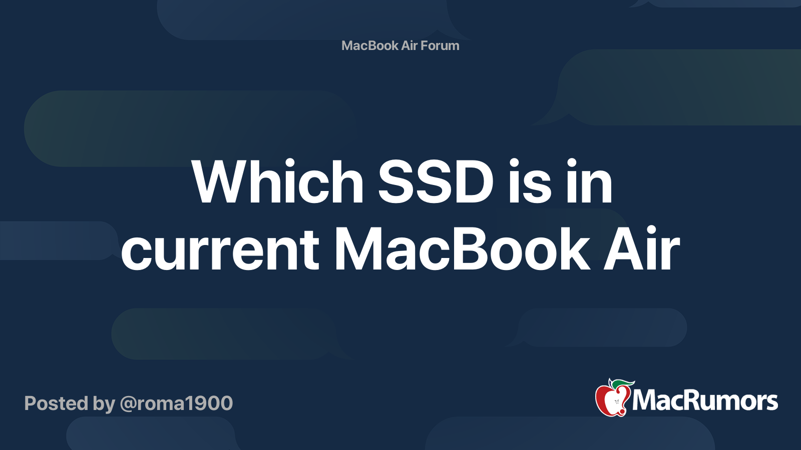 Which SSD is in current MacBook Air | MacRumors Forums