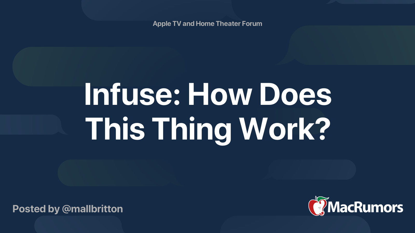 Infuse: How Does This Thing Work? | MacRumors Forums