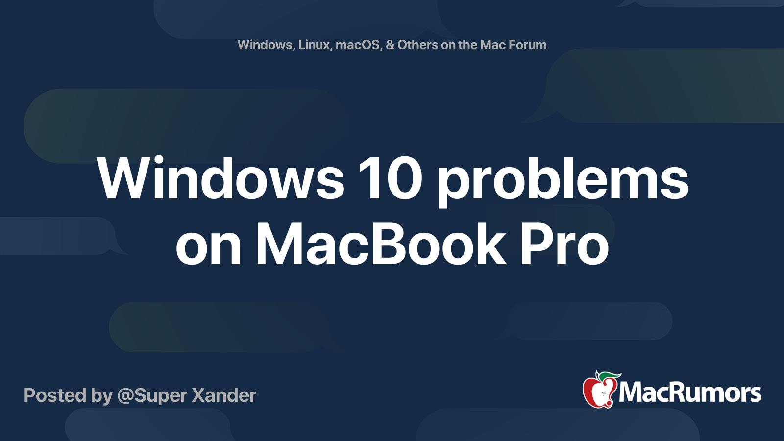 Windows 10 problems on MacBook Pro | MacRumors Forums