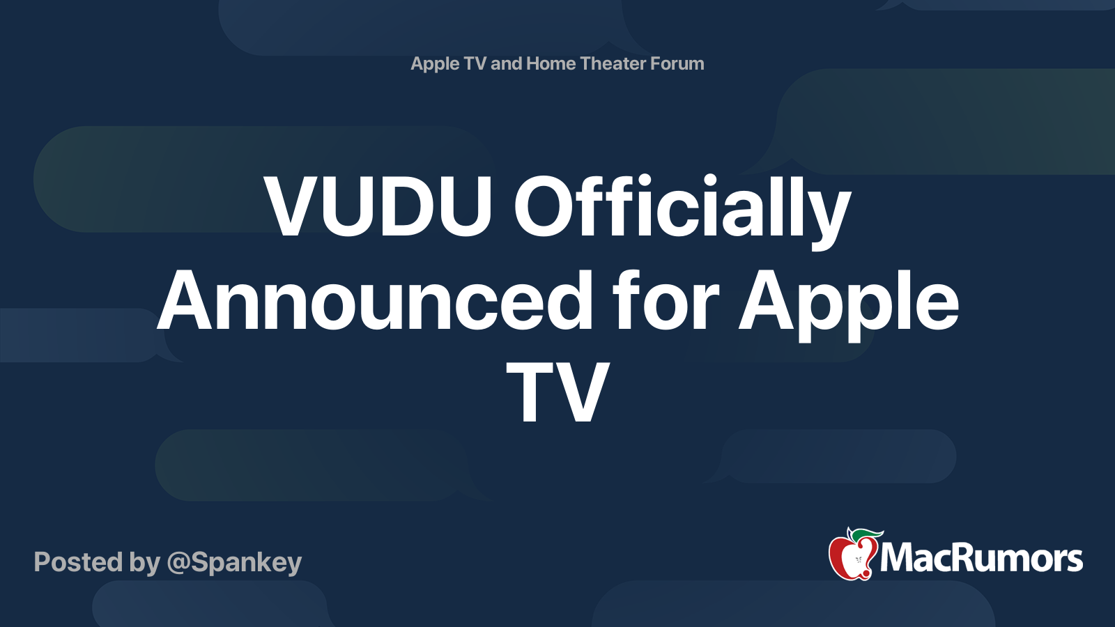 VUDU Officially Announced for Apple TV | MacRumors Forums