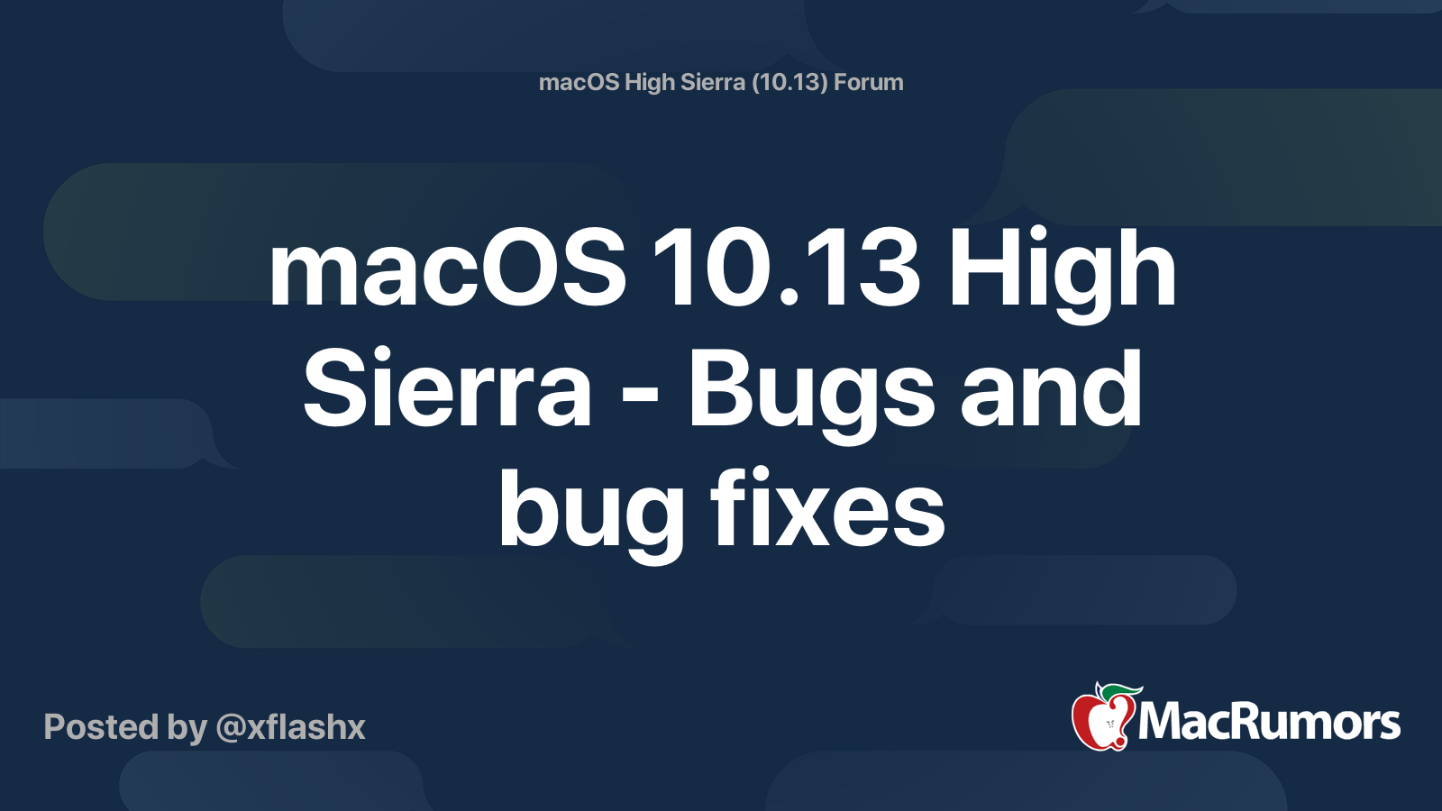 macOS 10.13 High Sierra - Bugs and bug fixes | MacRumors Forums