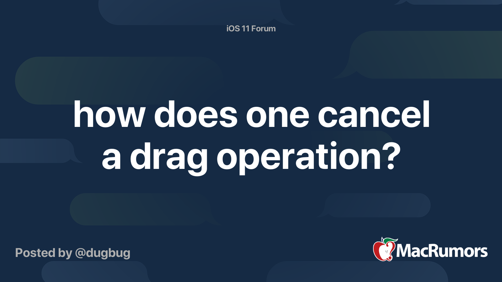 how does one cancel a drag operation? | MacRumors Forums