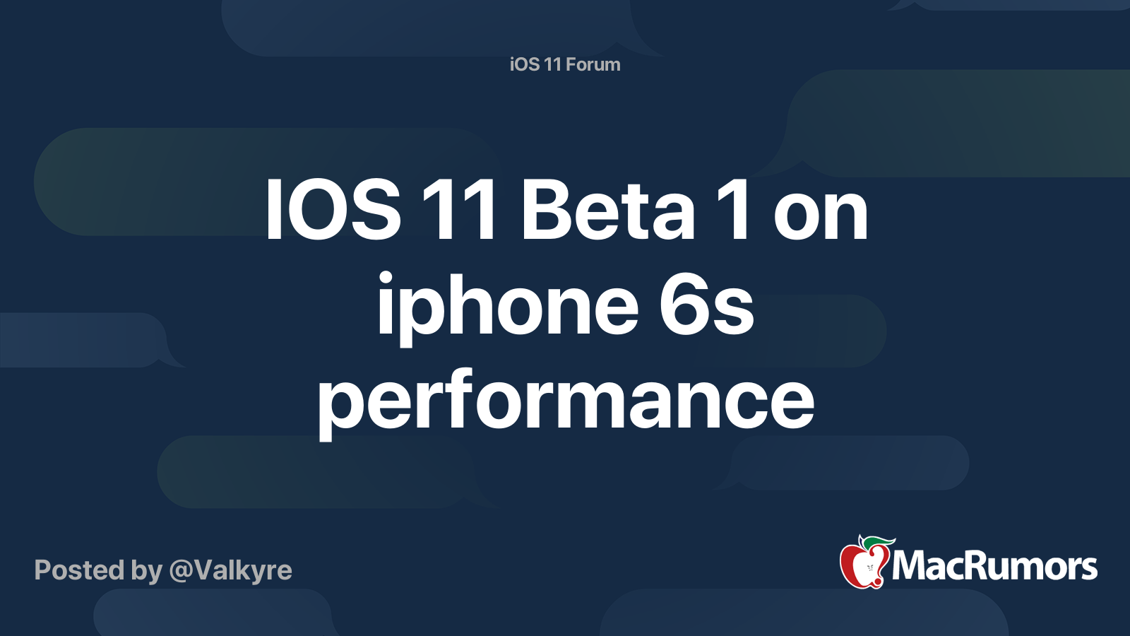 IOS 11 Beta 1 on iphone 6s performance | MacRumors Forums