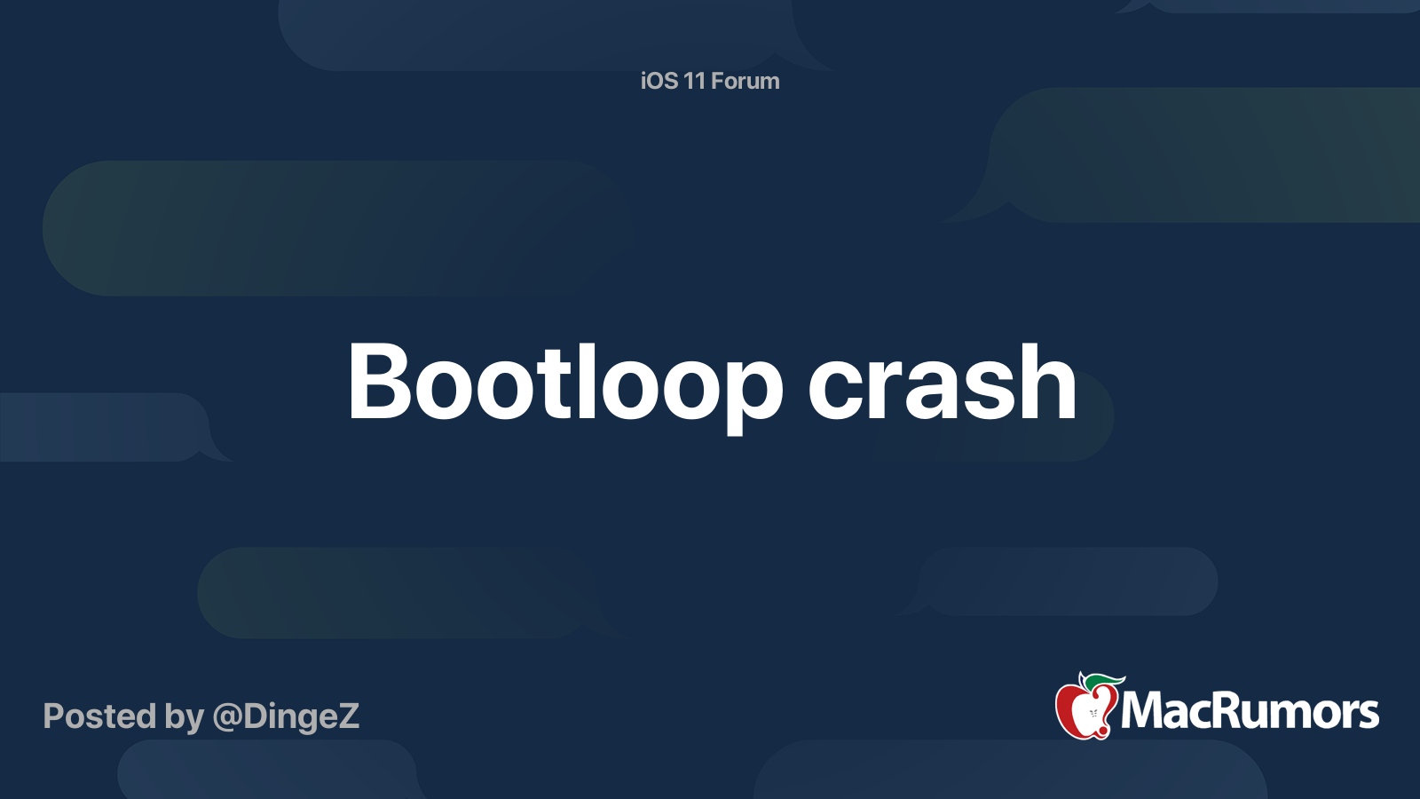 Bootloop crash | MacRumors Forums