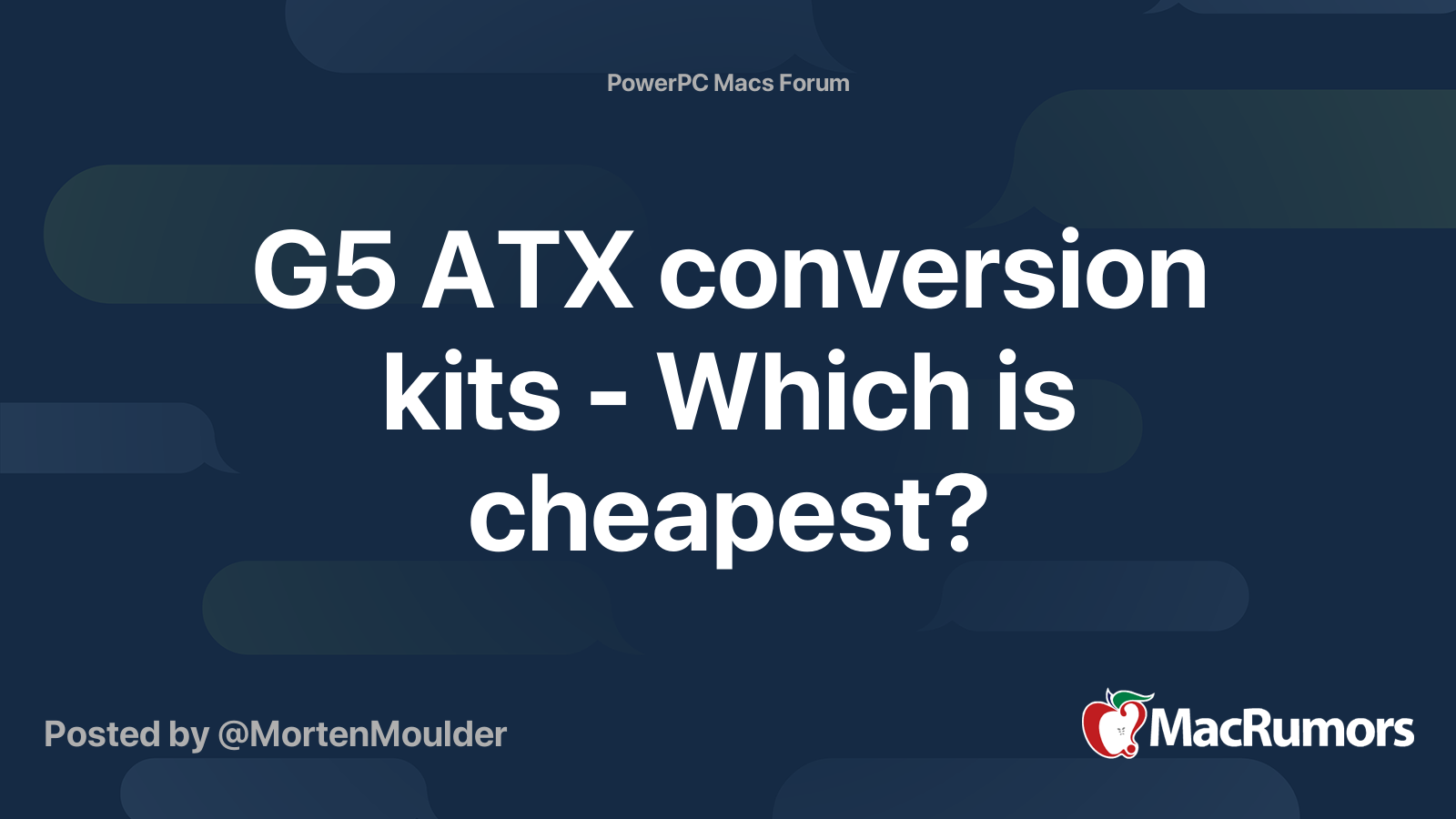 G5 ATX conversion kits - Which is cheapest? | MacRumors Forums