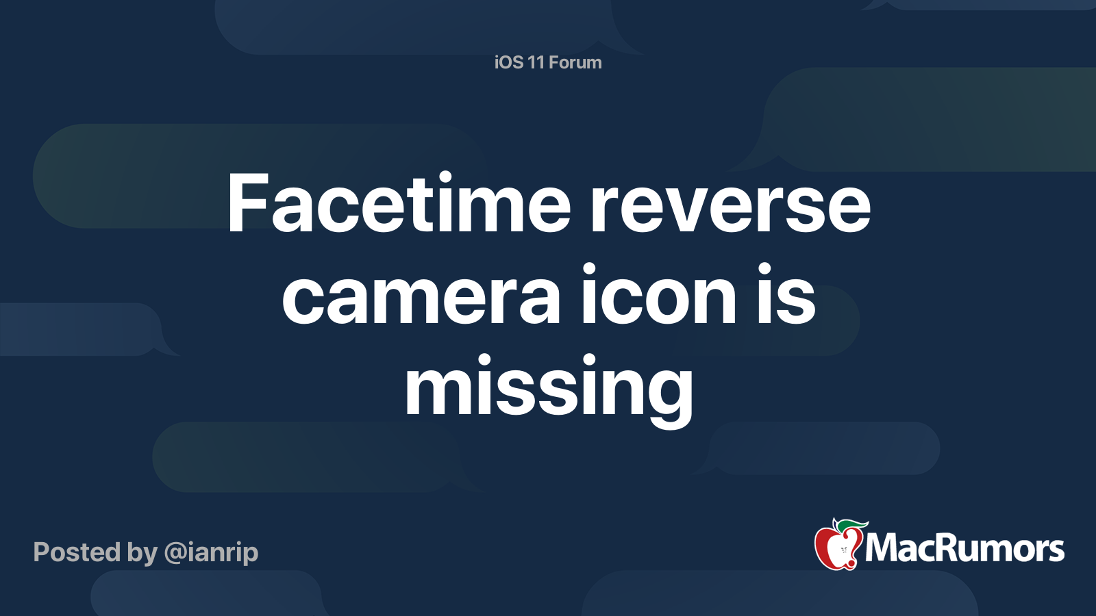 Facetime reverse camera icon is missing | MacRumors Forums