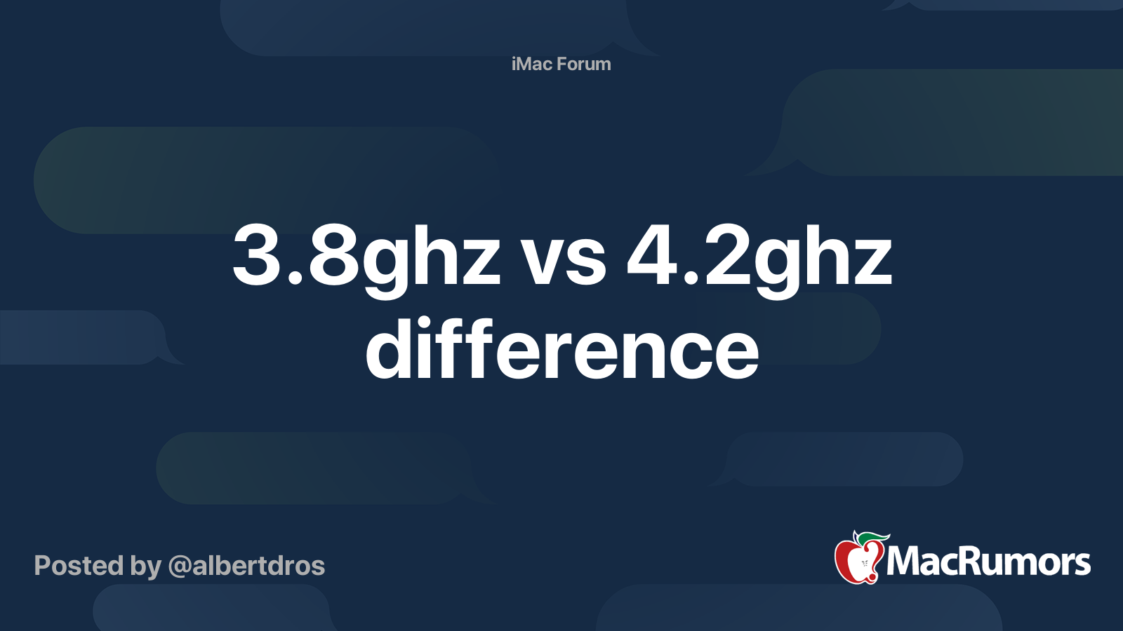 3.8ghz vs 4.2ghz difference | MacRumors Forums