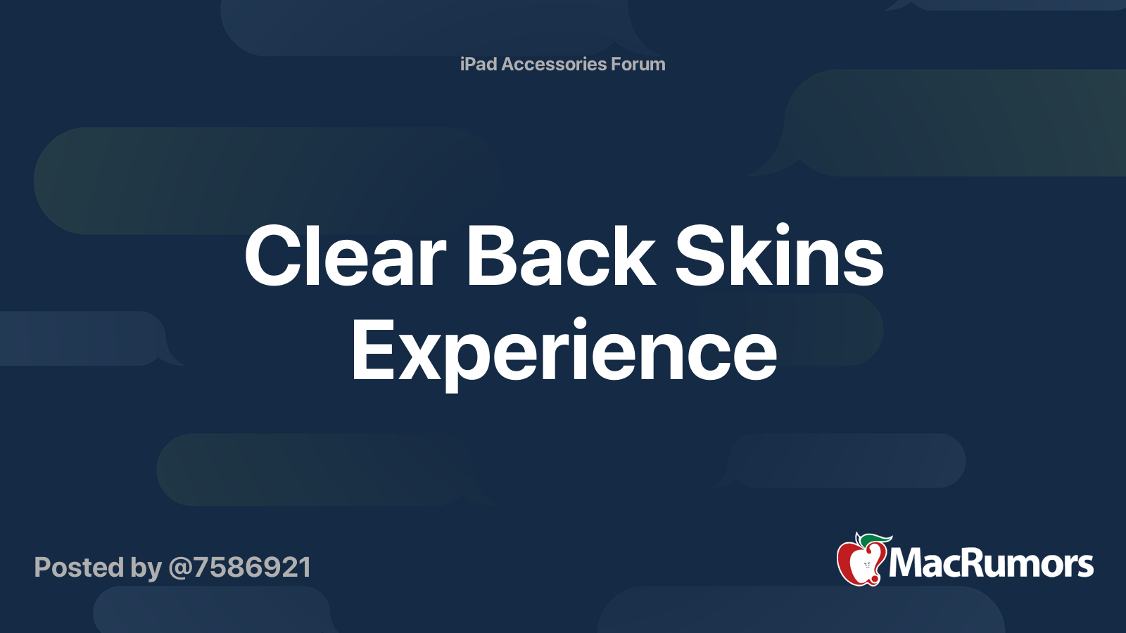 Clear Back Skins Experience | MacRumors Forums