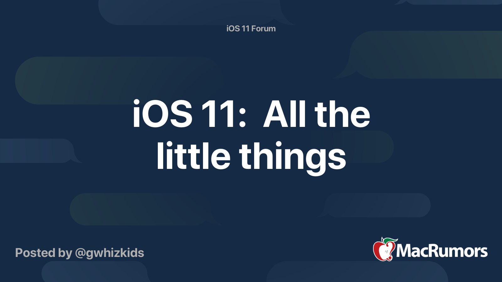 iOS 11: All the little things | MacRumors Forums