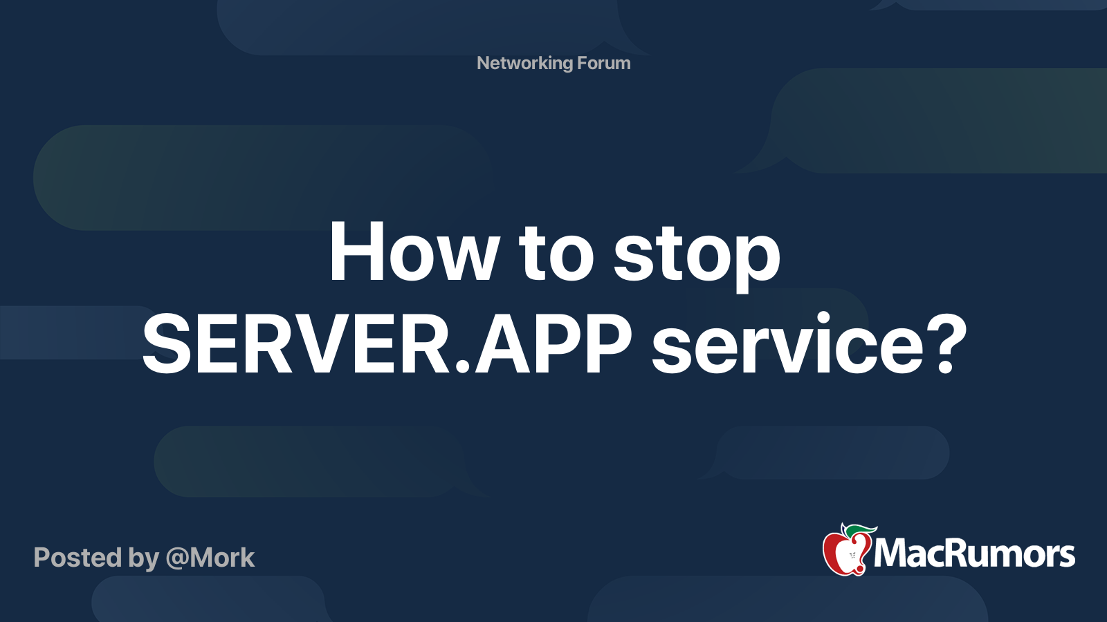 How to stop SERVER.APP service? | MacRumors Forums
