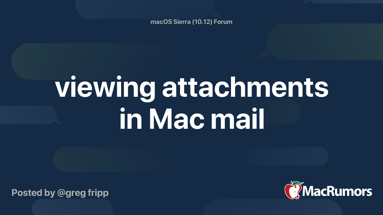 Viewing Attachments In Mac Mail Macrumors Forums