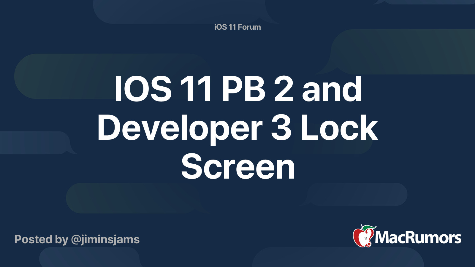 IOS 11 PB 2 and Developer 3 Lock Screen | MacRumors Forums