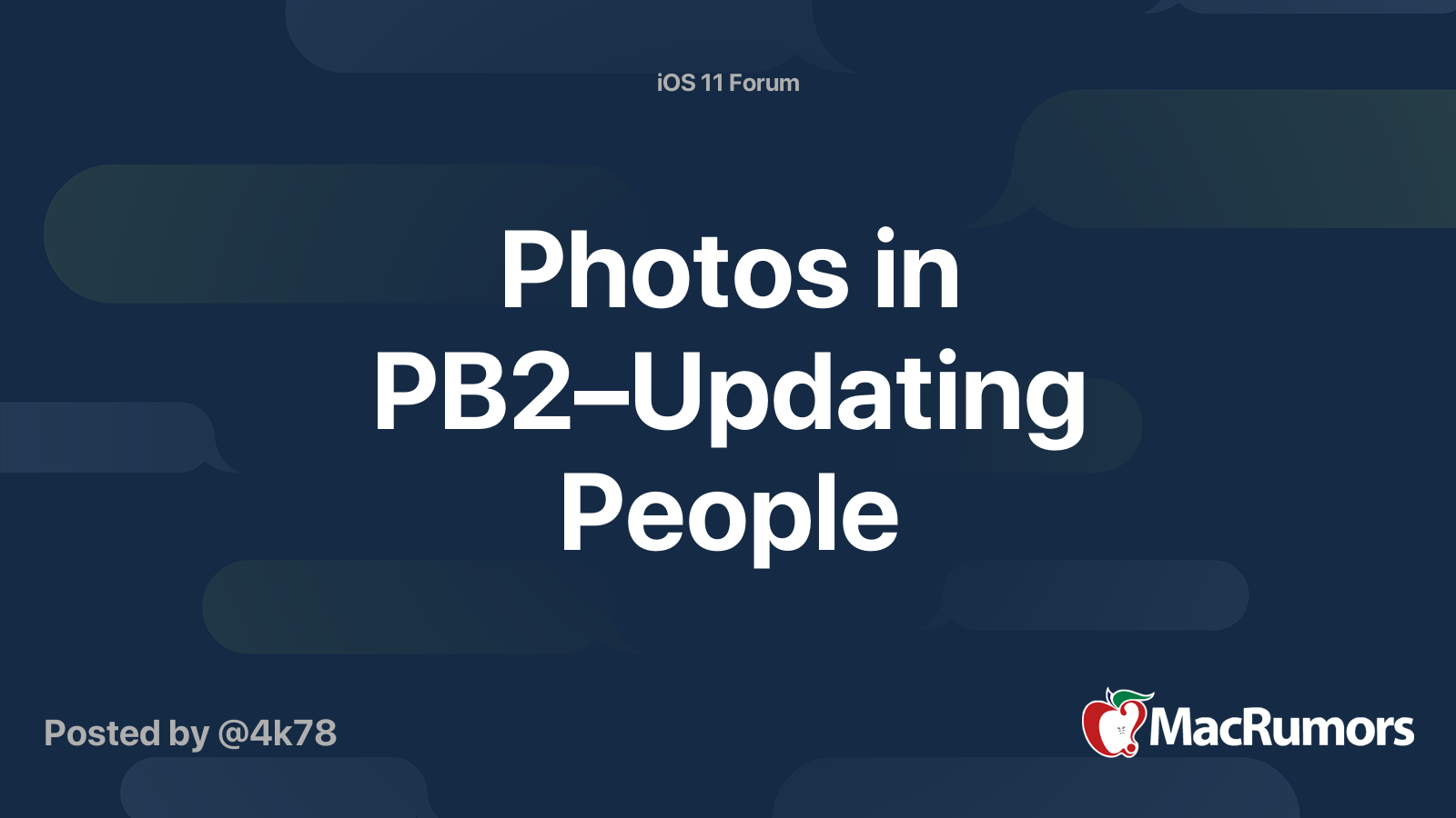 Photos in PB2–Updating People | MacRumors Forums