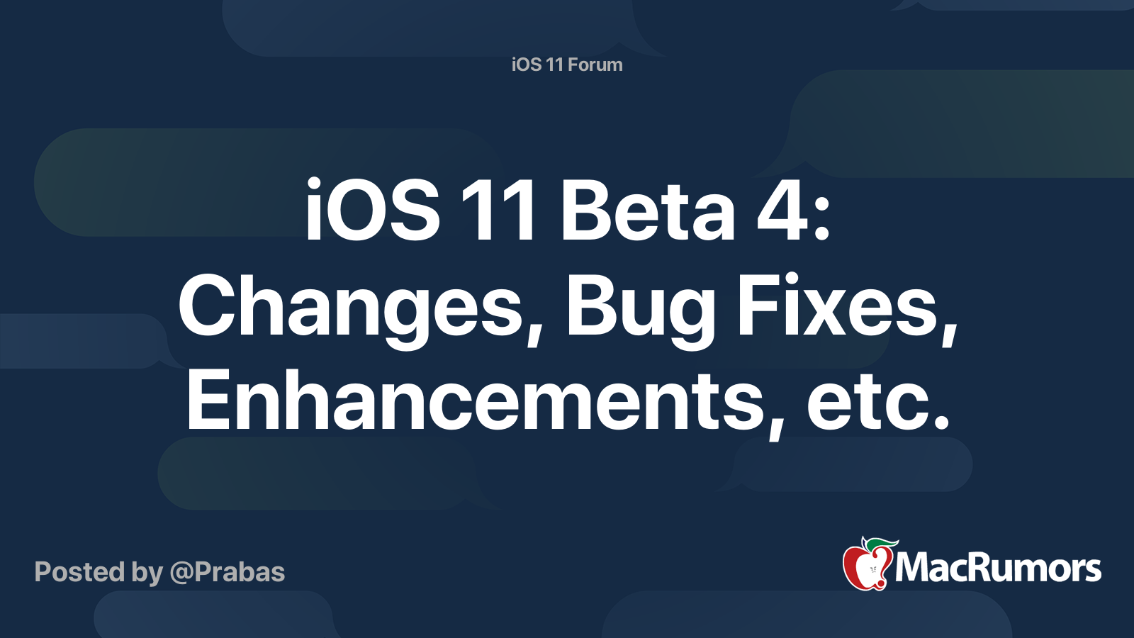 iOS 11 Beta 4: Changes, Bug Fixes, Enhancements, etc. | MacRumors Forums