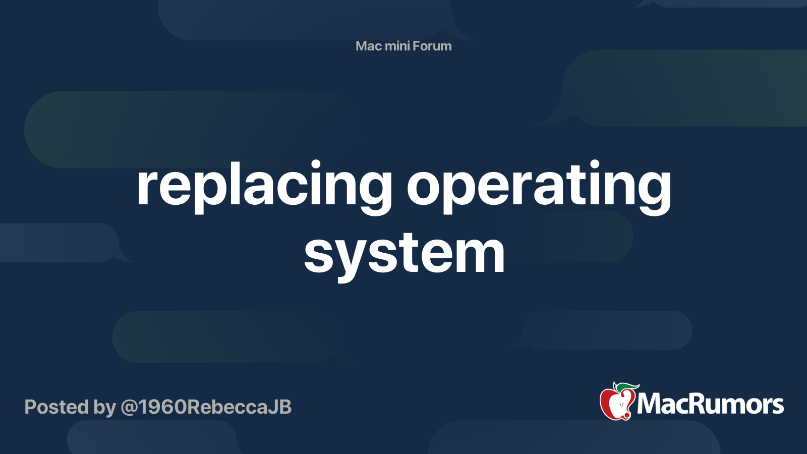 replacing operating system | MacRumors Forums