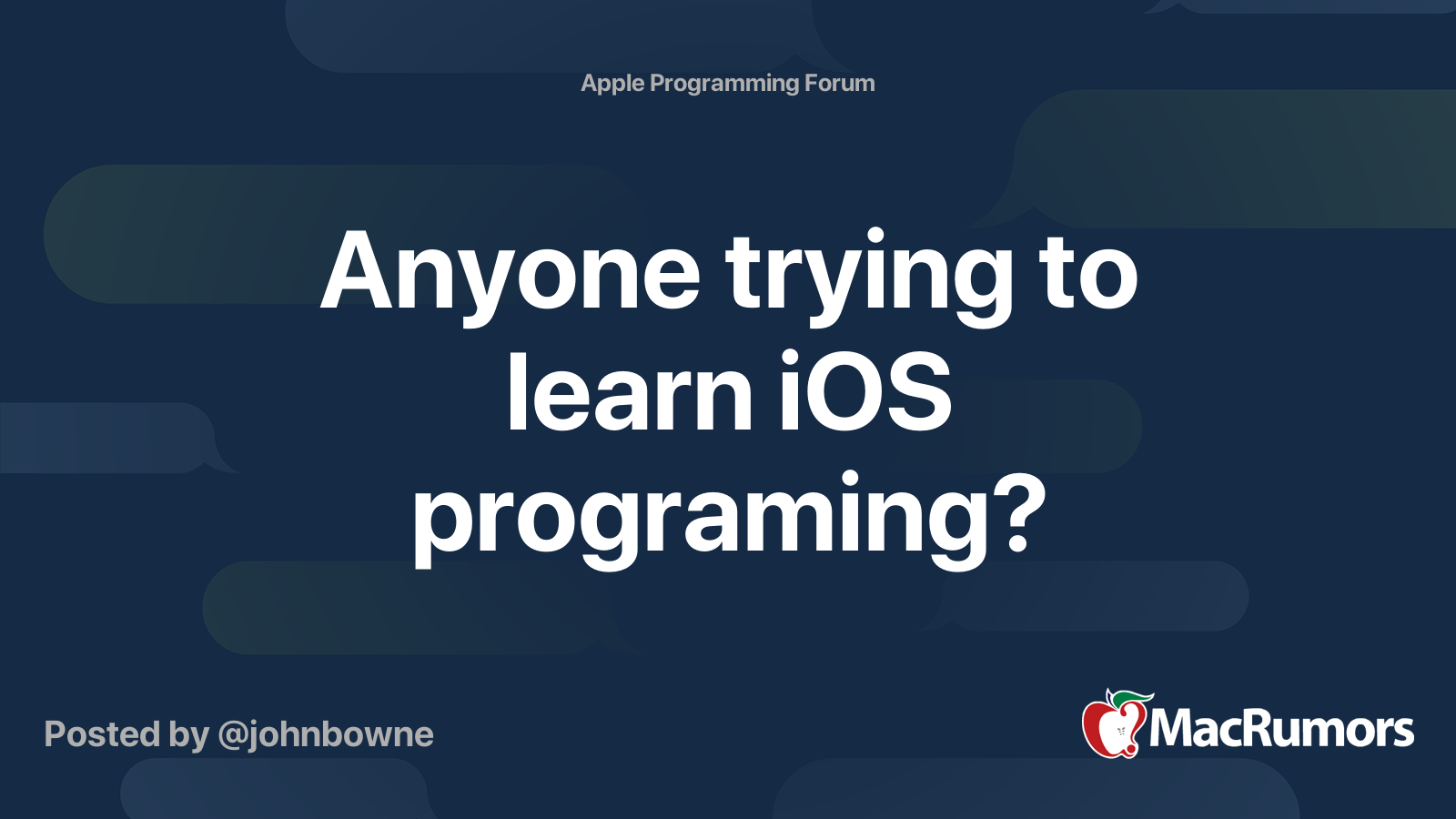 Anyone Trying To Learn Ios Programing Macrumors Forums 