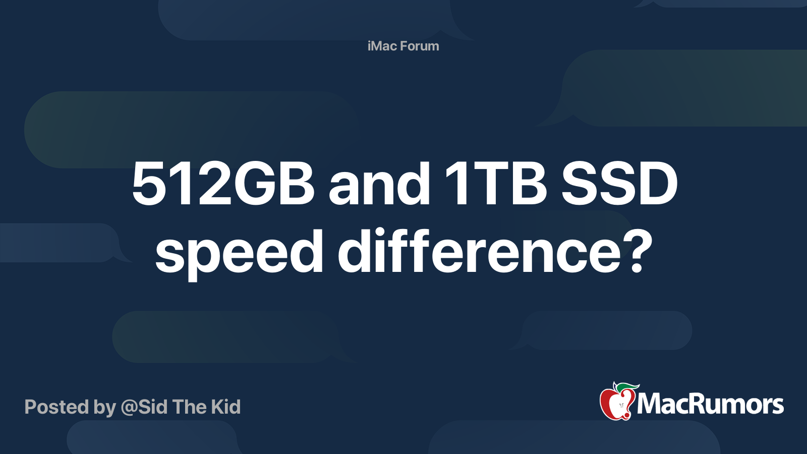 512GB and 1TB SSD speed difference? | MacRumors Forums