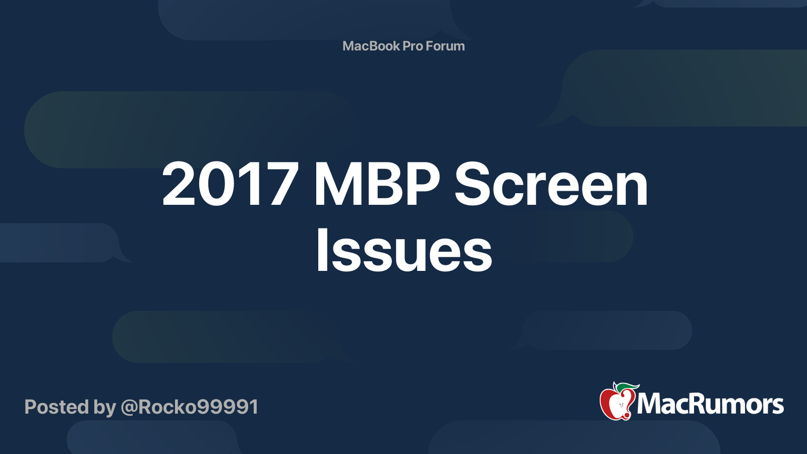 2017 MBP Screen Issues | MacRumors Forums