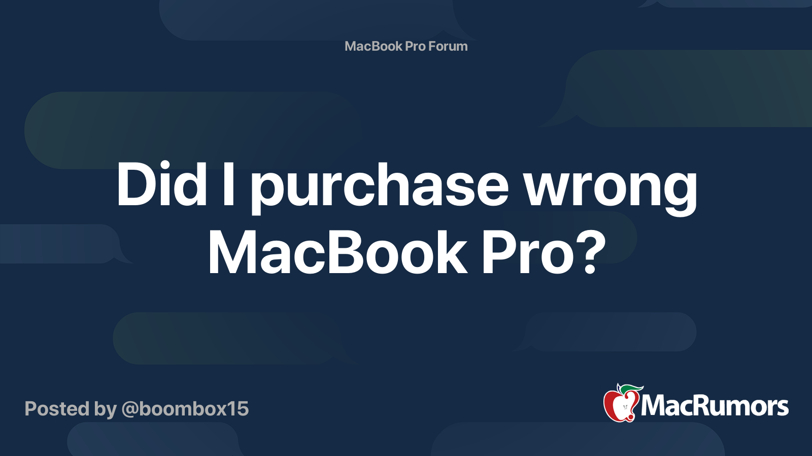 Did I purchase wrong MacBook Pro? | MacRumors Forums