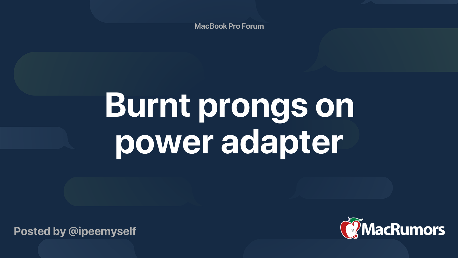 Burnt prongs on power adapter | MacRumors Forums