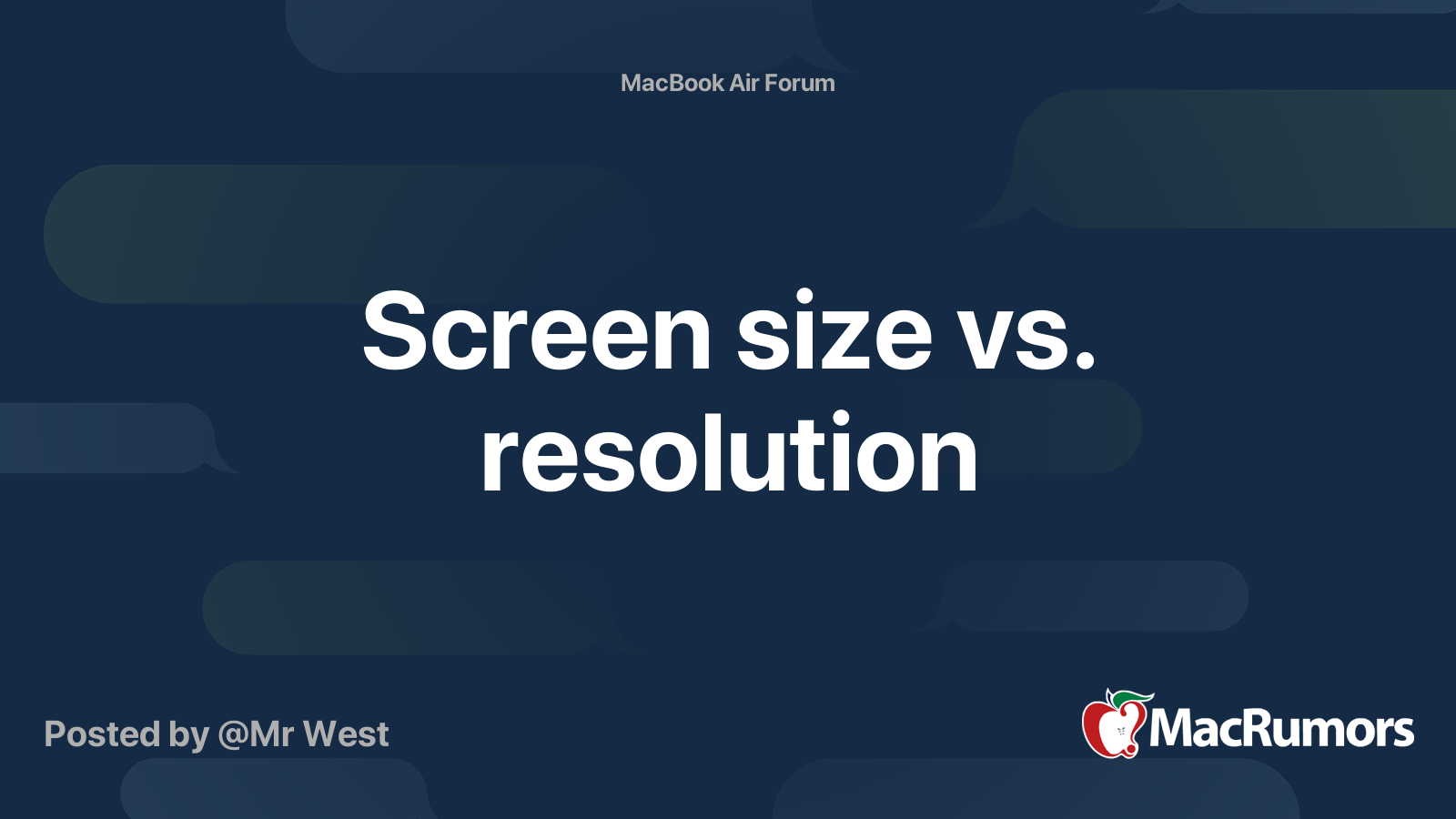 Screen size vs. resolution | MacRumors Forums