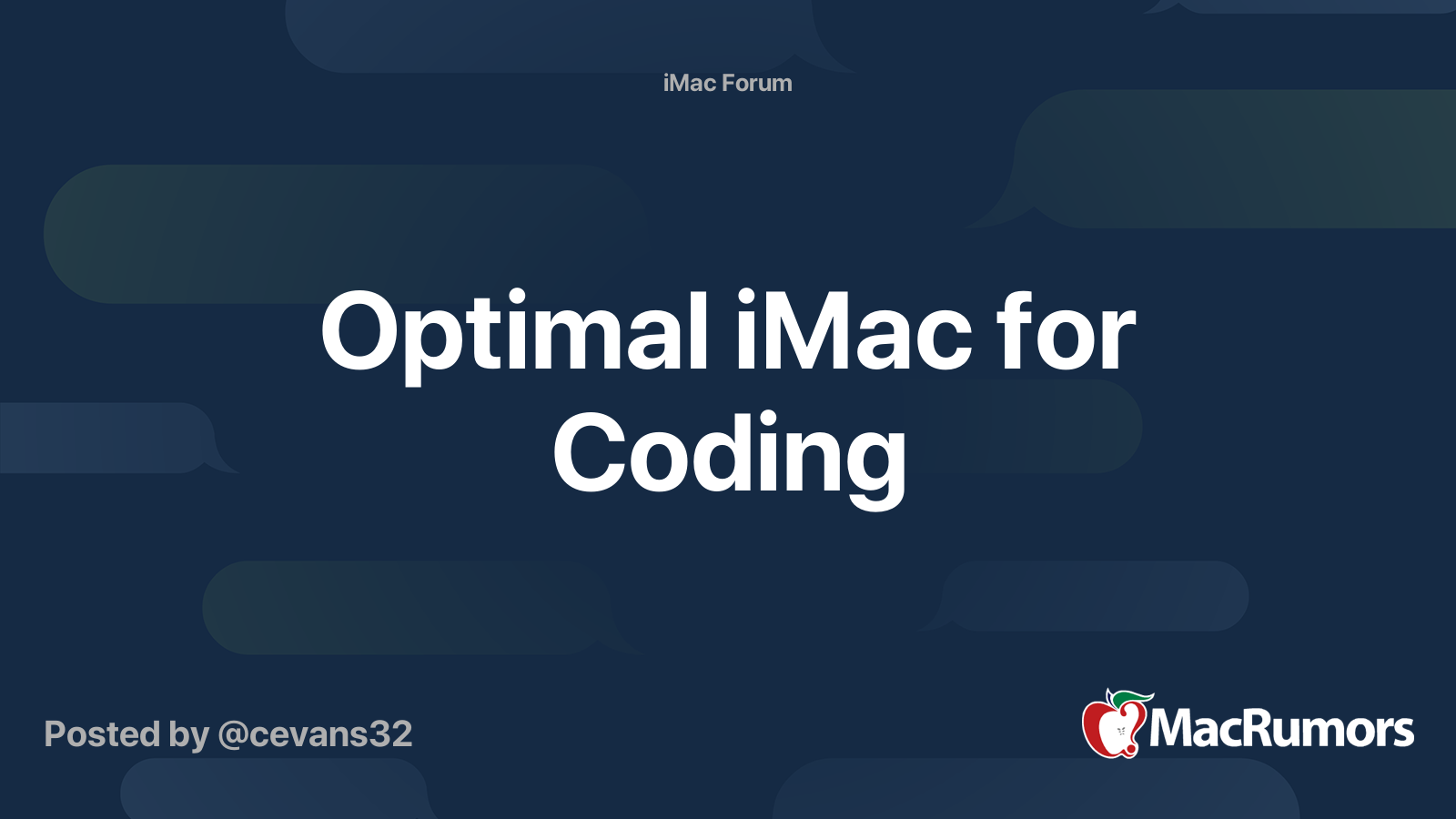 Optimal iMac for Coding | MacRumors Forums