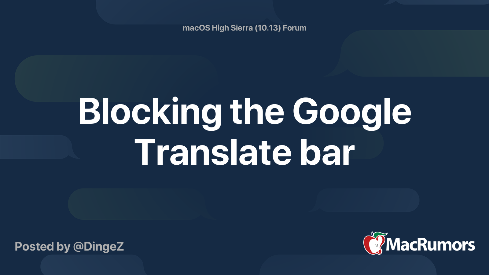 Blocking the Google Translate bar | MacRumors Forums