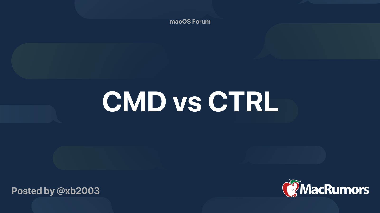 CMD vs CTRL | MacRumors Forums