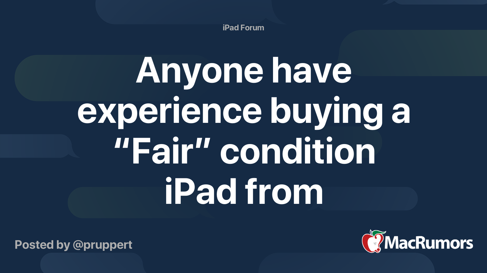 Anyone have experience buying a “Fair” condition iPad from gazelle.com ...