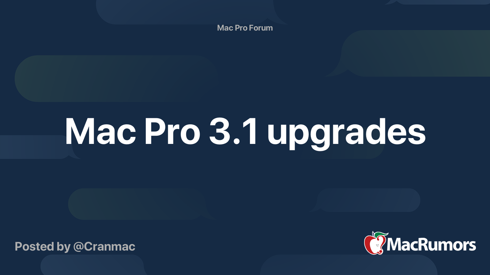 Mac Pro 3.1 upgrades | MacRumors Forums