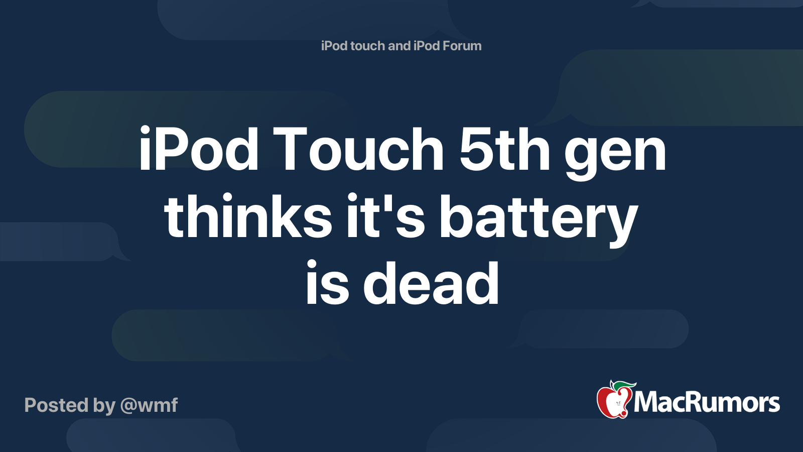 iPod Touch 5th gen thinks it's battery is dead | MacRumors Forums