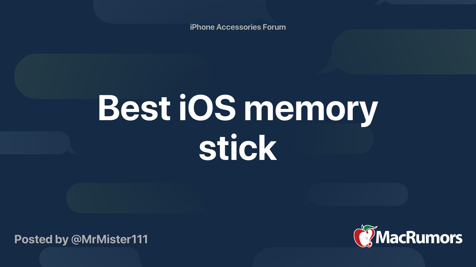 Best iOS memory stick | MacRumors Forums