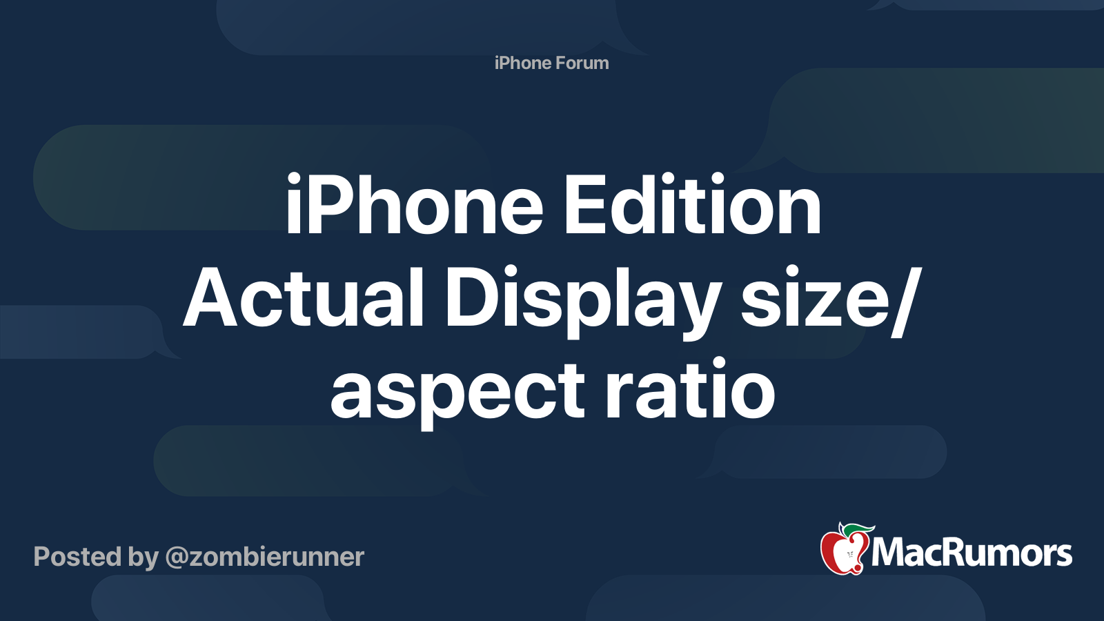 iPhone Edition Actual Display size/ aspect ratio | MacRumors Forums