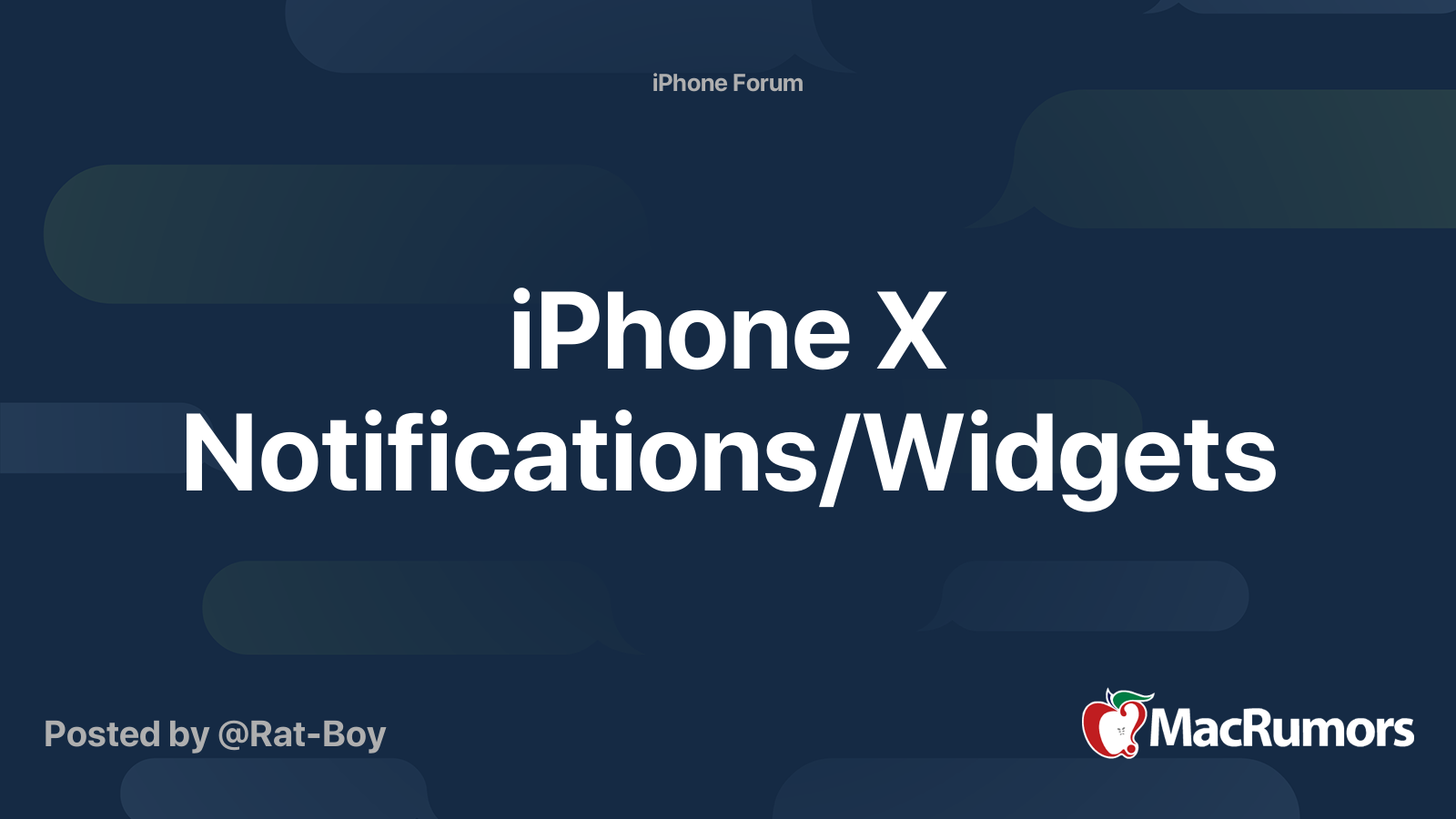iPhone X Notifications/Widgets | MacRumors Forums