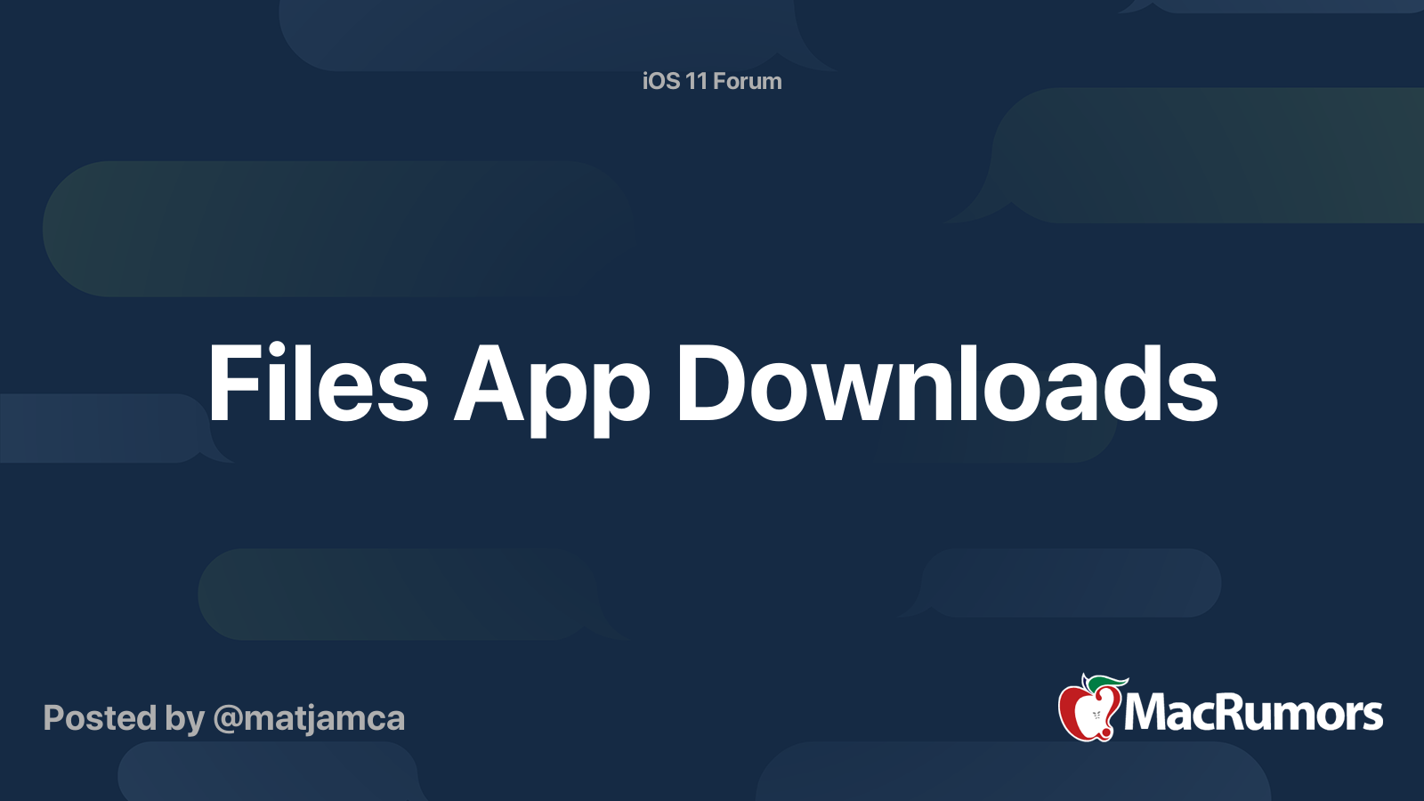 Files App Downloads | MacRumors Forums