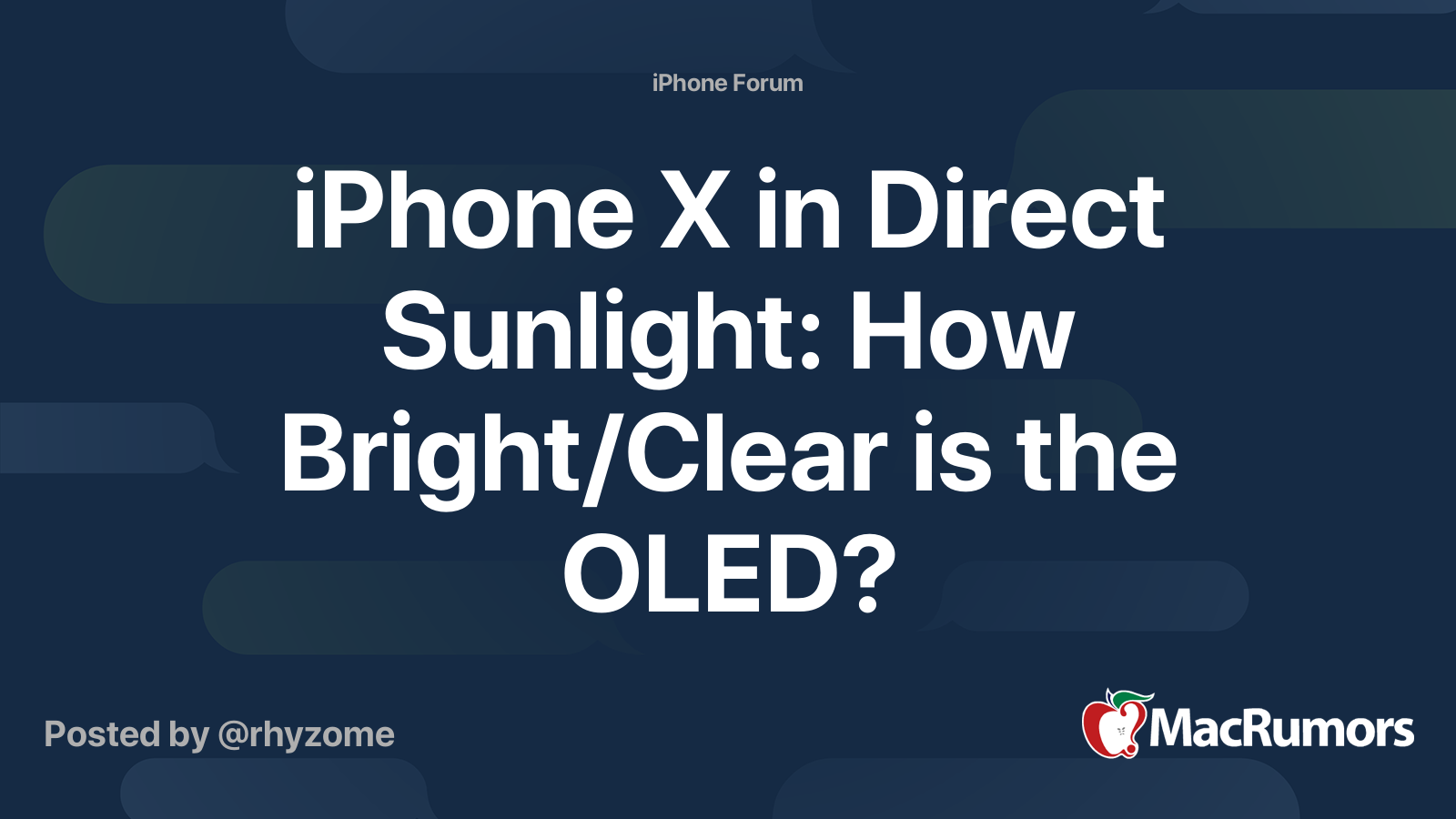 iPhone X in Direct Sunlight: How Bright/Clear is the OLED? | MacRumors ...