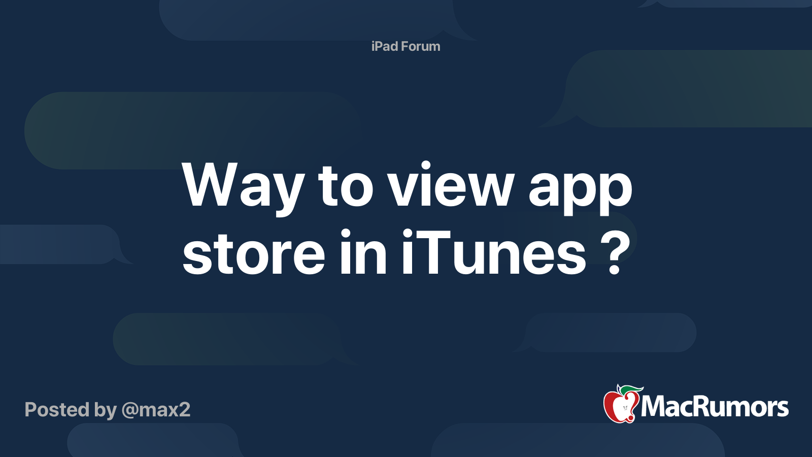 Way to view app store in iTunes ? | MacRumors Forums