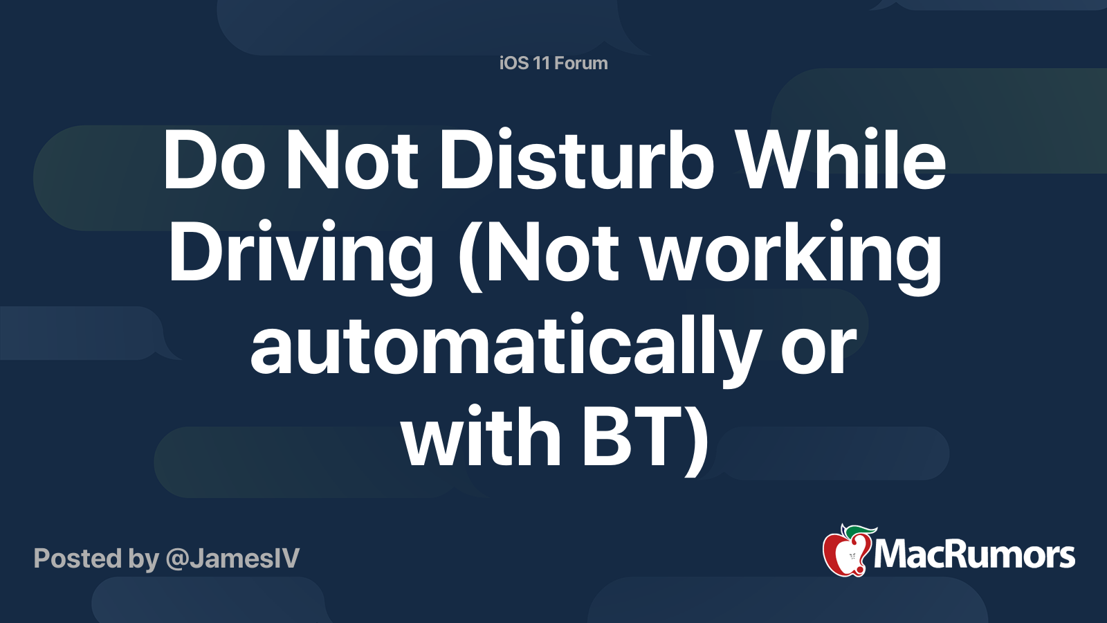 Do Not Disturb While Driving (Not working automatically or with BT ...