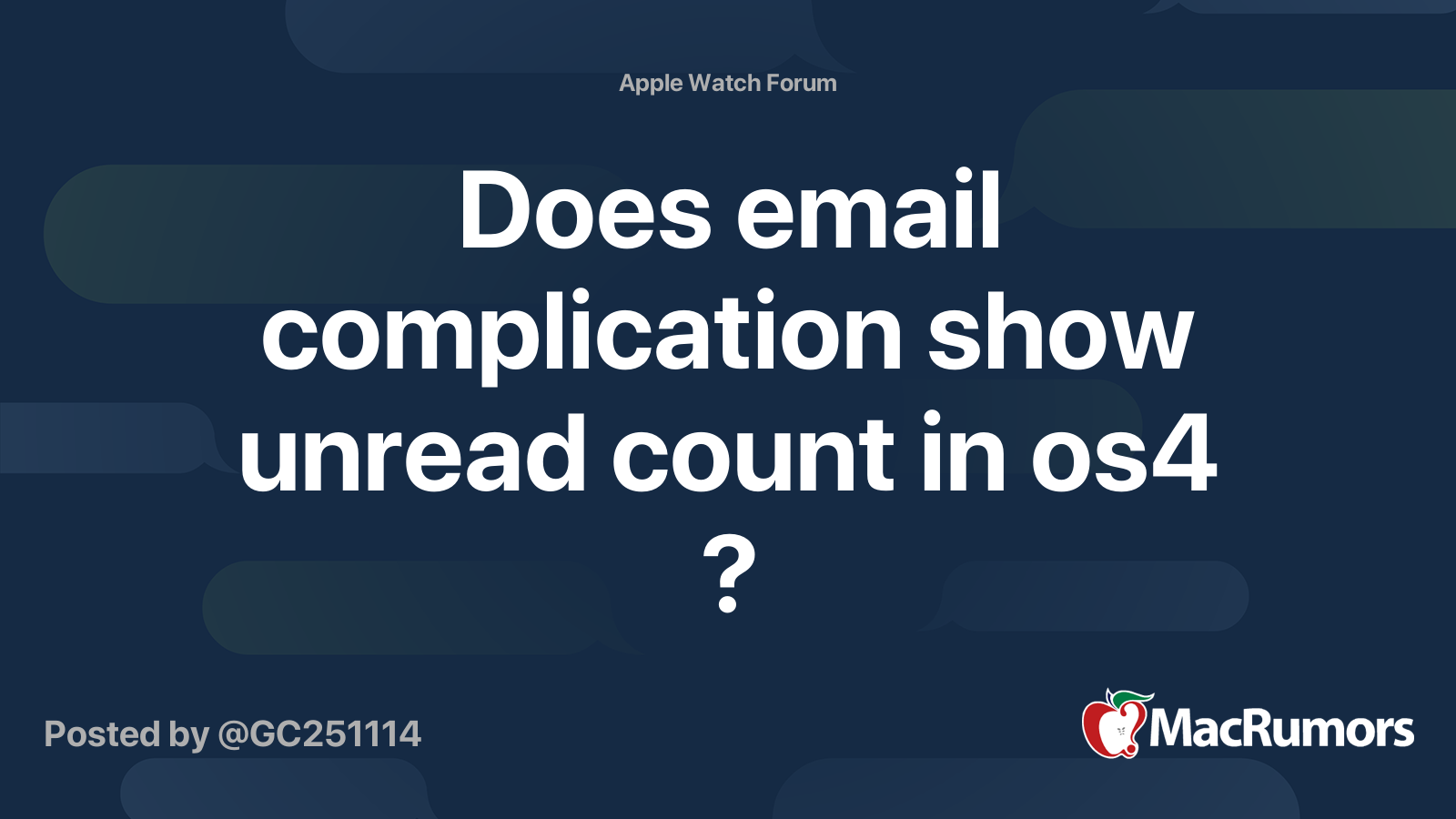 Does email complication show unread count in os4 ? | MacRumors Forums