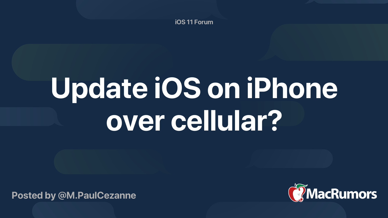 Update iOS on iPhone over cellular? | MacRumors Forums