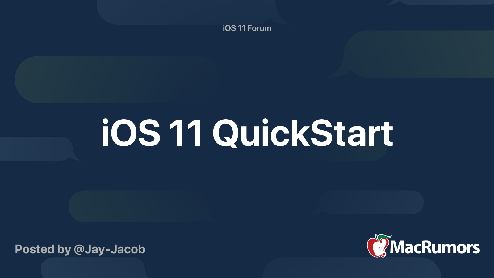 iOS 11 QuickStart | MacRumors Forums