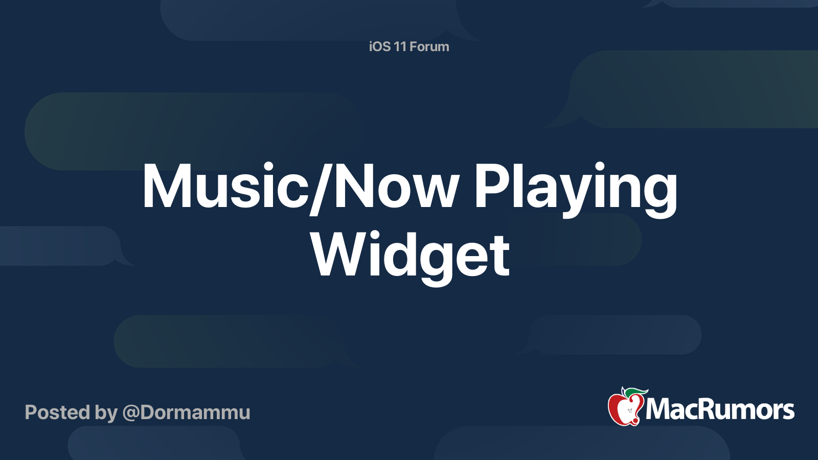 Music/Now Playing Widget | MacRumors Forums