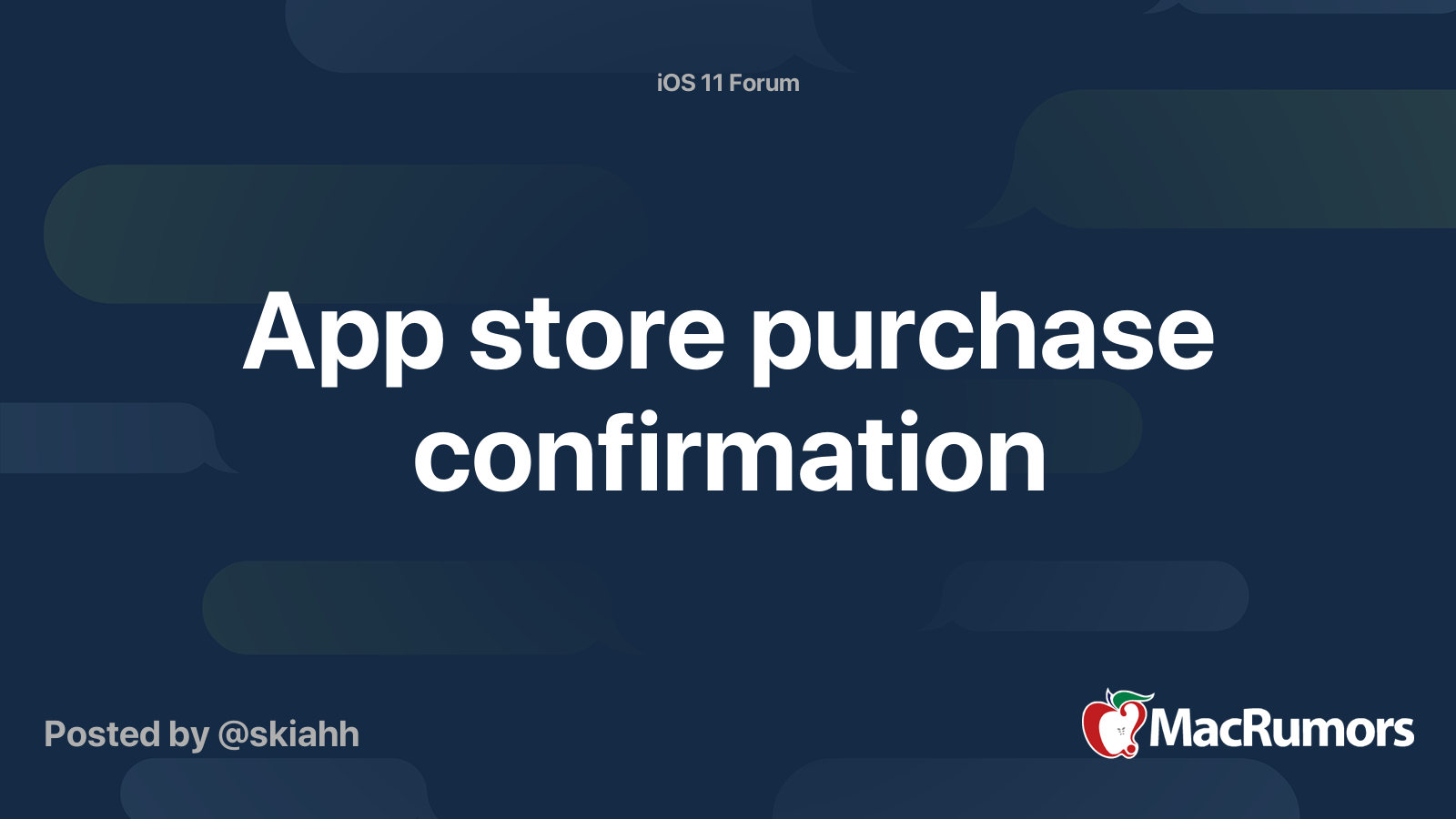 App store purchase confirmation | MacRumors Forums